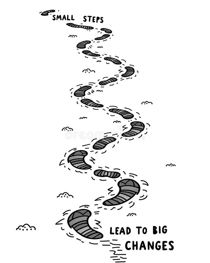 Small Steps Lead To Big Changes Path Stock Illustration - Illustration ...