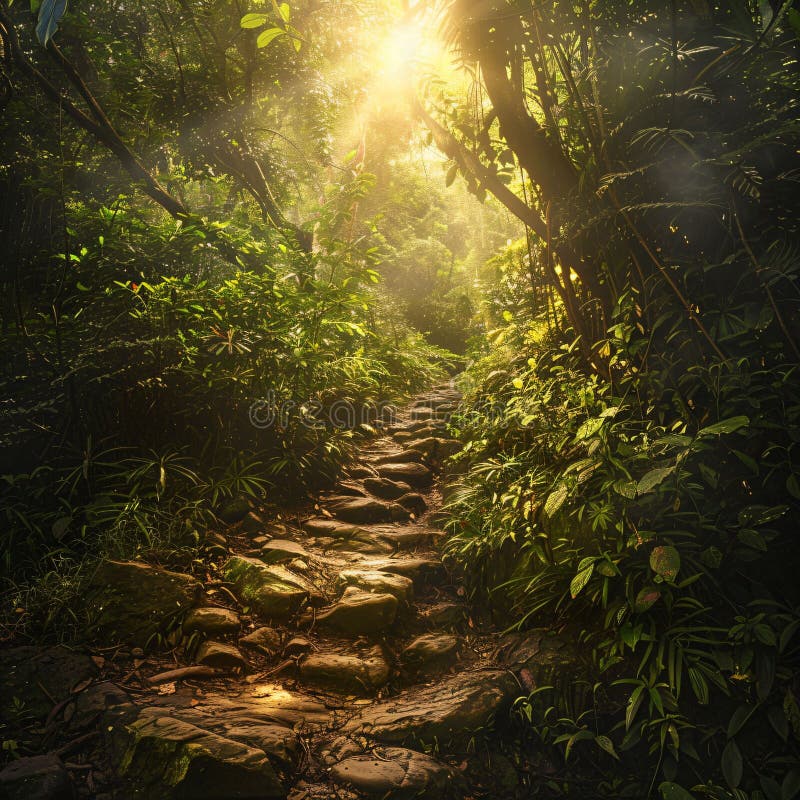 Small Steps Path through a Forest Stock Illustration - Illustration of ...