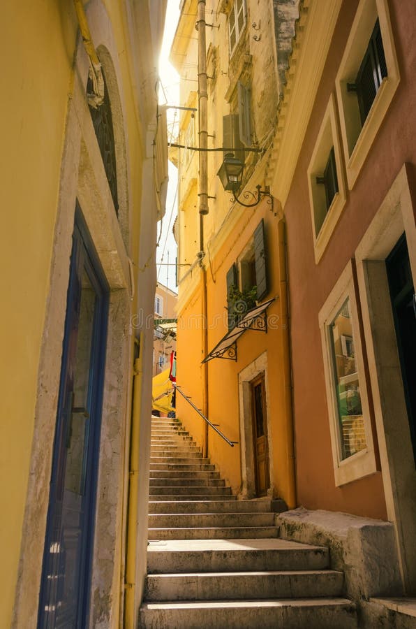 Steps on the Street of Old Town Stock Image - Image of urban ...