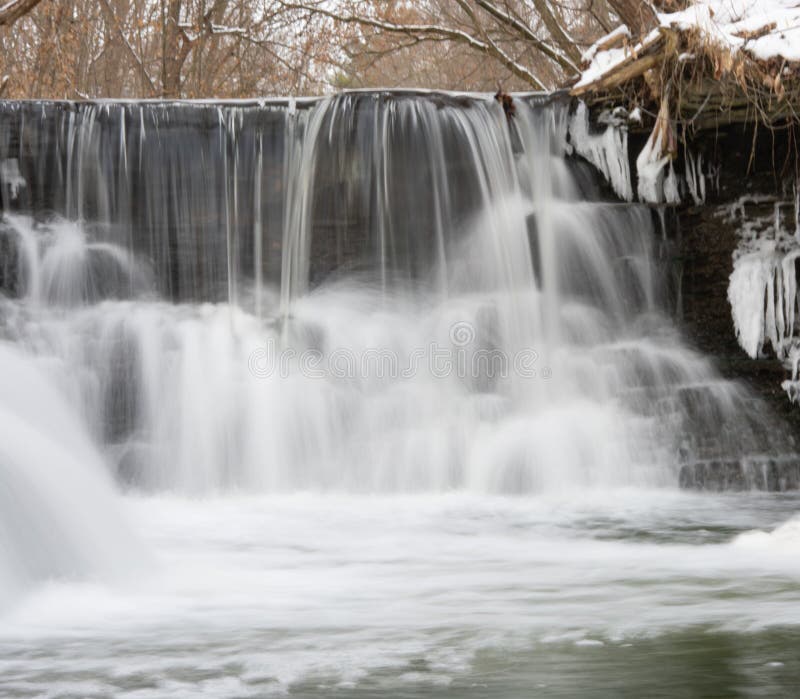 Winter Waterfalls Cover In The Garden Stock Photo - Image of growwing ...