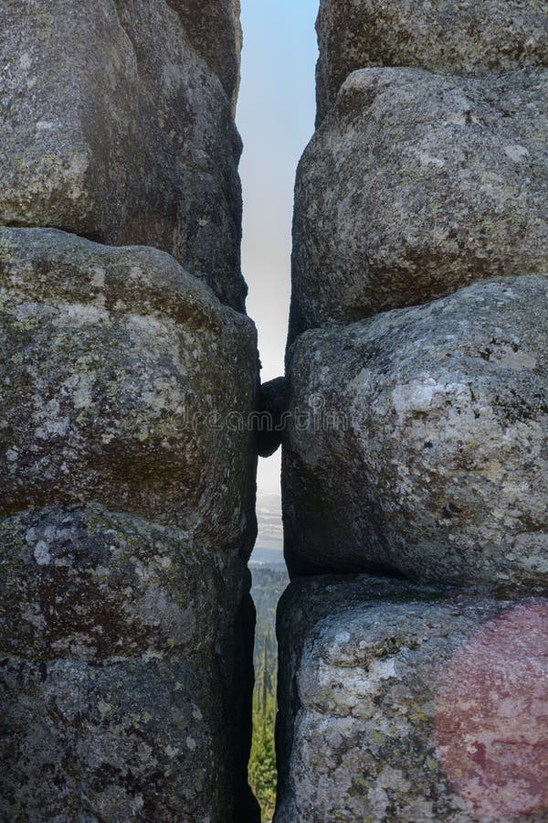 Small Stone between Big Boulders Stock Image - Image of reserve, cliff ...