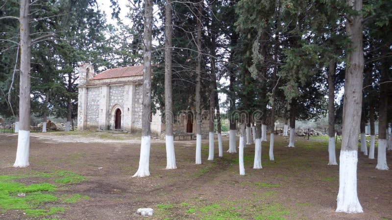 Small Stone Church in Cyprus Mountains Stock Image - Image of reserve ...
