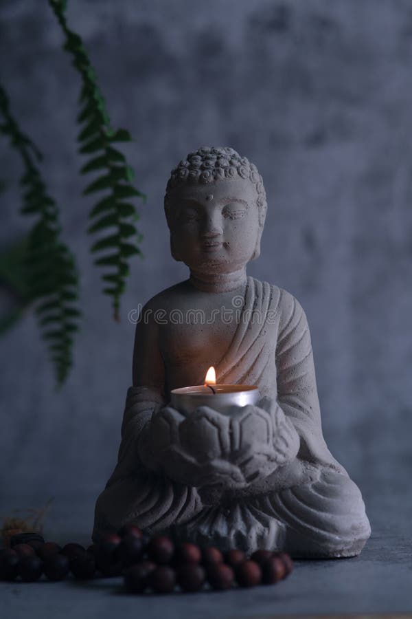 A Small Stone Statue of Buddha Stock Image - Image of lucky, japan ...