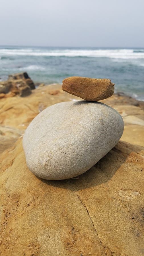 Small Stone Tower by Oregon Beach Stock Photo - Image of oregon, small ...