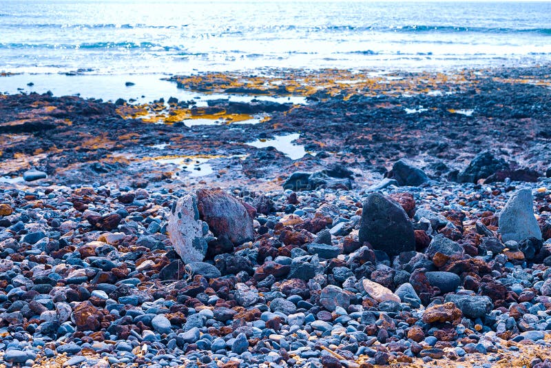 Small Stones on the Black Beach Stock Image - Image of outdoor, nature ...
