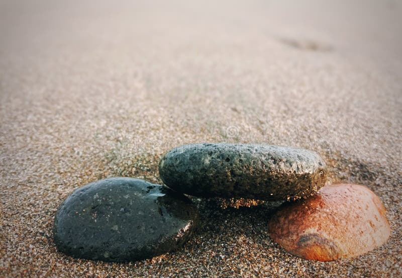 Small Stones Piled on the Brown Sand Stock Image - Image of piled ...
