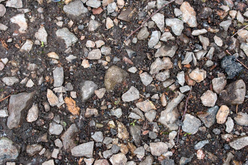 Stones and Rubble on the Road Stock Image - Image of pebble, gravel ...