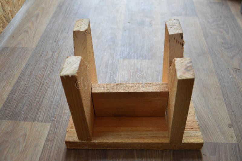 Small Stool Made of Pine Wood Stock Photo - Image of stool, chair ...