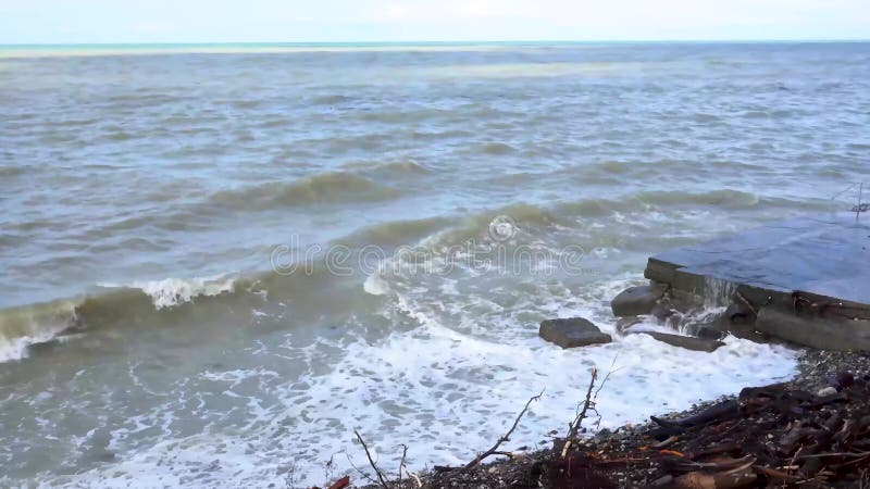 Small Storm, Sea Agitation on the Black Sea Stock Video - Video of wave ...