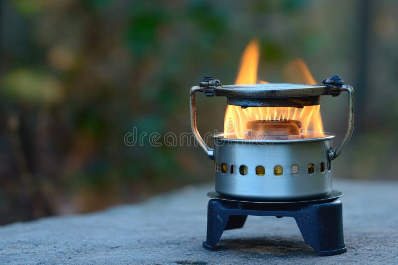 A Small Stove with a Flame Burning Brightly in the Center, Ideal for ...