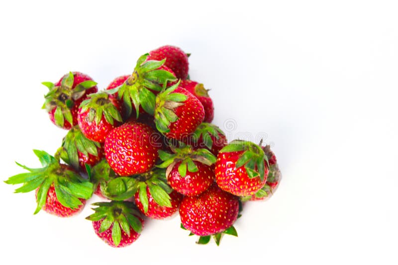 Small Strawberries on a White Background Stock Image - Image of ...