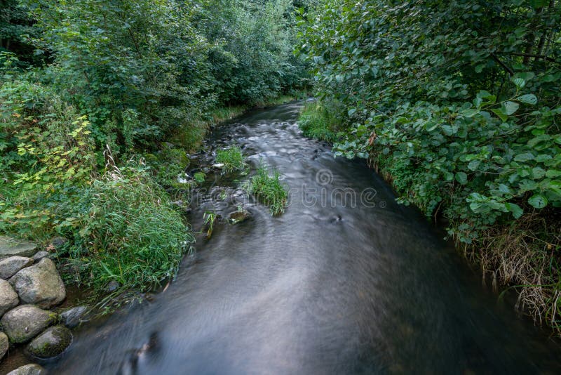 Small Stream, with Blue Water. Long-term Exposure Stock Photo - Image ...