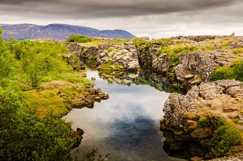 Small Stream with Clear Water in Icelandic Landscape Stock Image ...