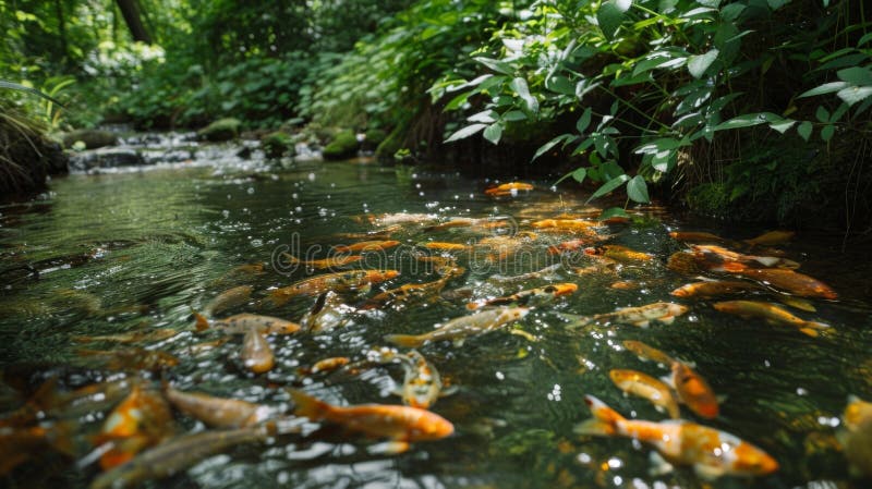 A Small Stream with Dead and Discolored Fish Floating on the Surface a ...