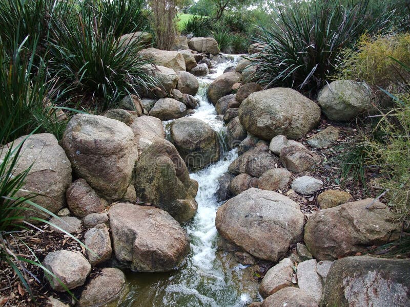A small stream stock photo. Image of stream, garden, plants - 58279908