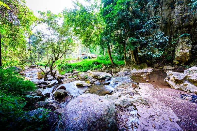 Small Stream in Front of Pha Kong Cave Stock Photo - Image of adventure ...