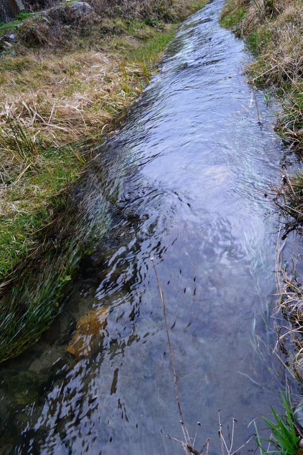 Small Stream and a Reflection in it Stock Photo - Image of river ...