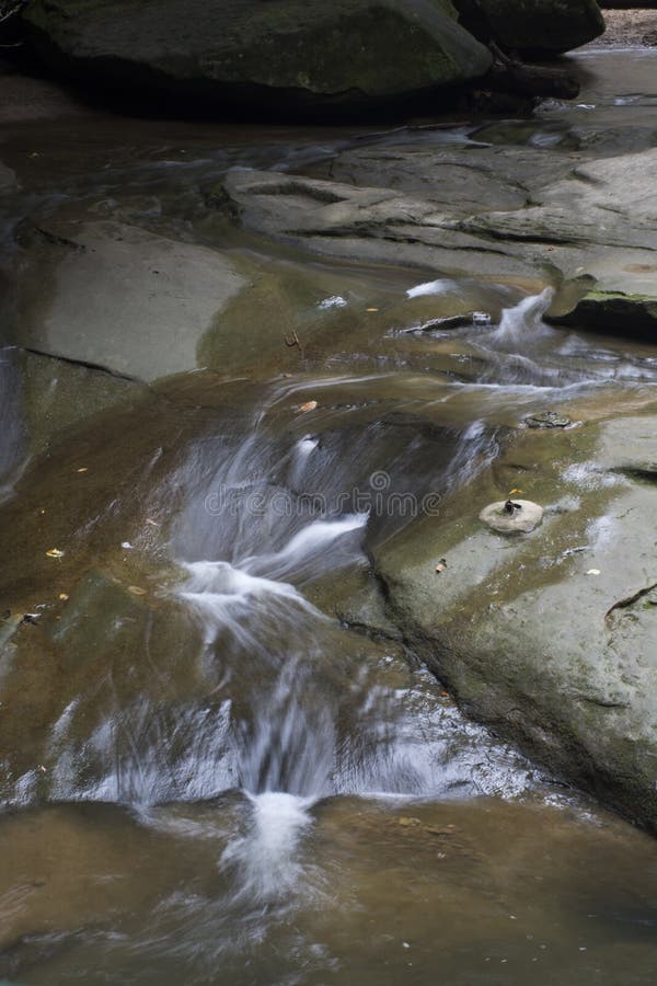 Small Stream Running Down Rocky Surface Stock Image - Image of rock ...