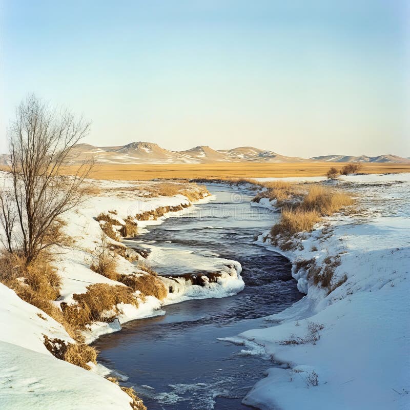 A Stream Running through a Forest Filled with Trees Stock Image - Image ...