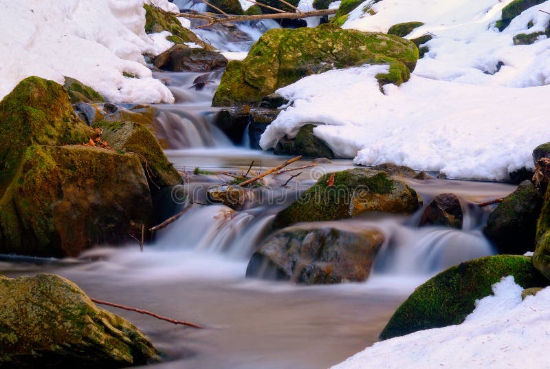Stream snow stock image. Image of water, paradise, winter - 12268161