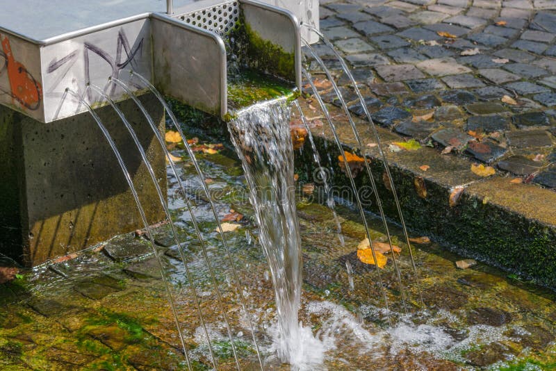 Clean Water Flows from the Source Stock Photo - Image of drinking ...