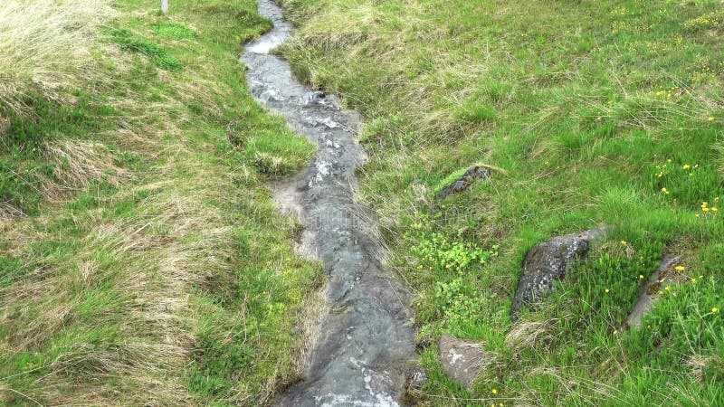 A Small Stream in a Typical Icelandic Landscape with Some Greenery ...