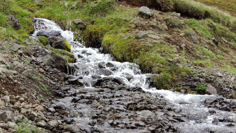 A Small Stream in a Typical Icelandic Landscape with Some Greenery ...