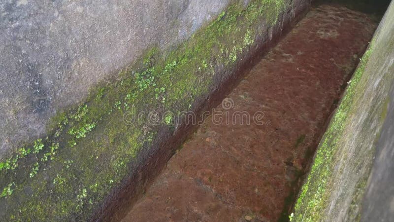 A Small Stream of Water Flows through the Concrete Structure. Stock ...