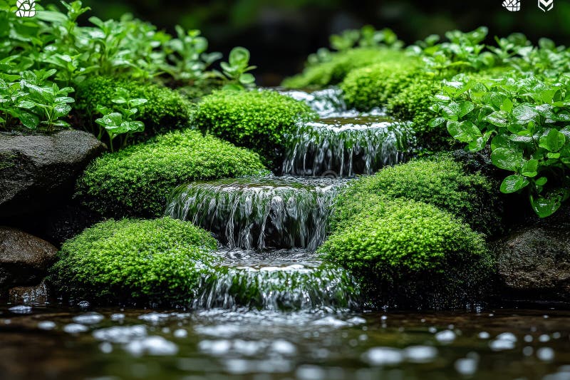 Small Stream of Water Flows Over a Rock Ledge Stock Photo - Image of ...