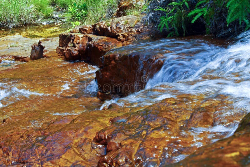 Small Stream with Waterfalls Stock Image - Image of flowing, rural ...