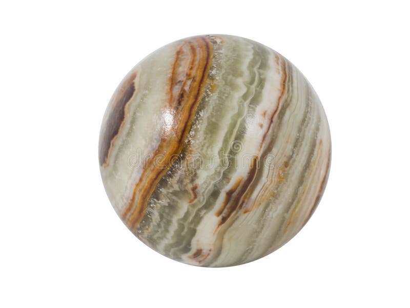 Small Striped Onyx Ball Macro Isolated Stock Photo - Image of luxury ...
