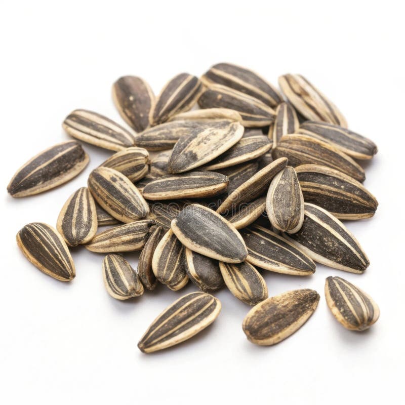 Small Striped Sunflower Seeds Isolated on a Plain Background for ...
