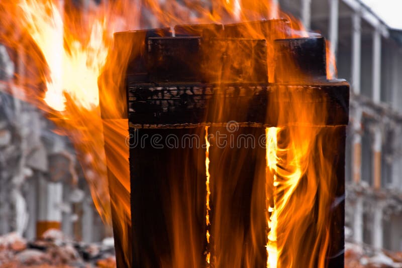 Small structure fire stock image. Image of incinerating - 8068393