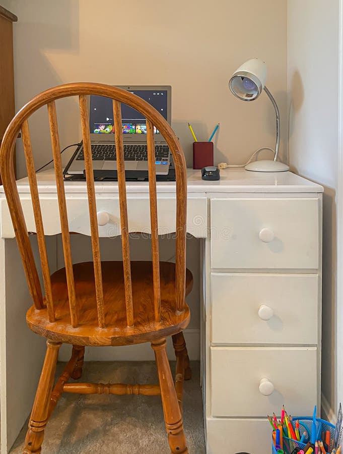 Small Student Desk for Homework after School Stock Image - Image of ...