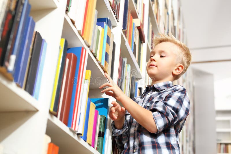 Small Student in the Library. Stock Photo - Image of buys, student ...