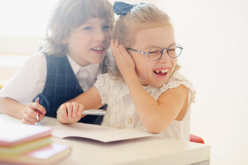 Small Students Do a Homework. Stock Photo - Image of academic, baby ...
