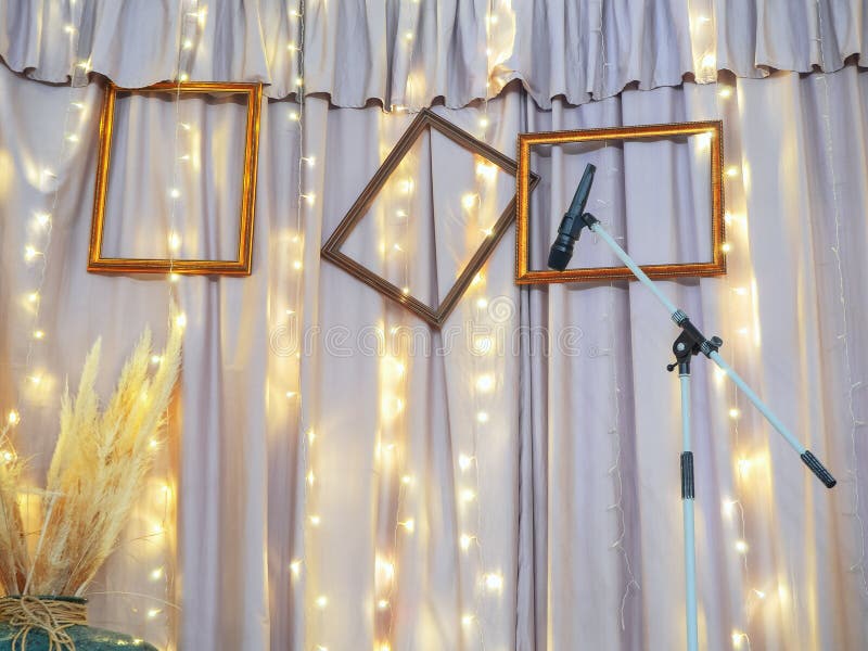 A Small Studio with a Microphone for Musicians. Against the Background ...