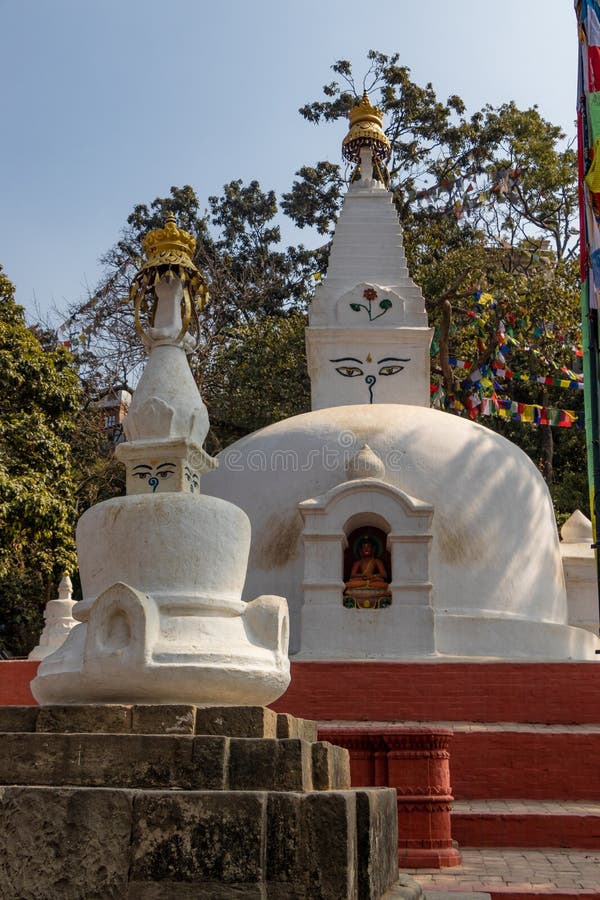 Small Stupas Located at the Base of Swayambhunath Stock Image - Image ...
