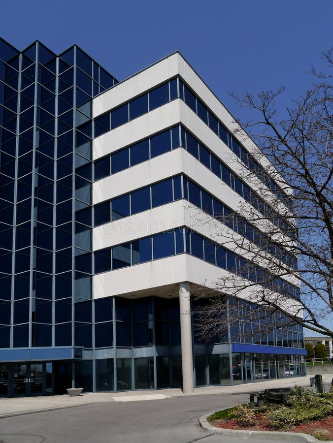 Small Suburban Office Building Stock Image - Image of modern, mirrored ...