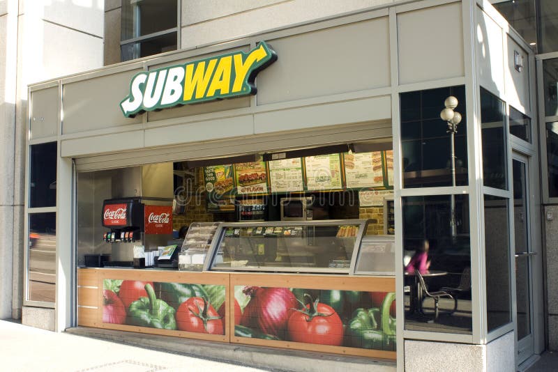 Small Subway restaurant editorial photography. Image of junk - 27982277