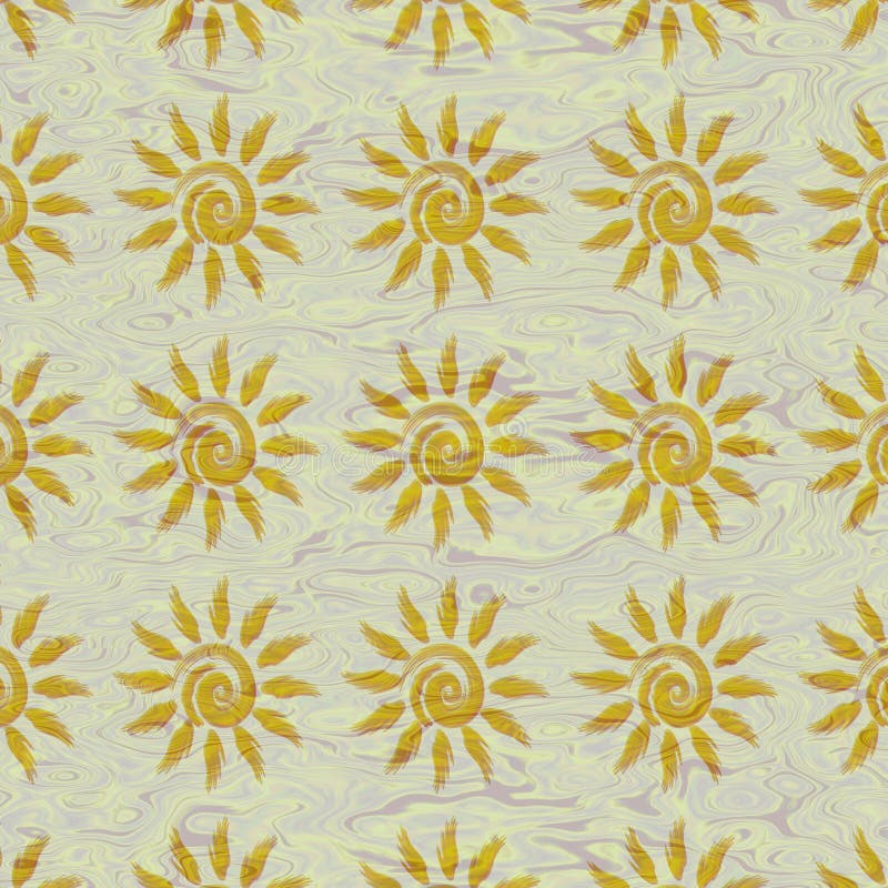 Small Sun Patterns on Beige Liquid Surface Stock Illustration ...