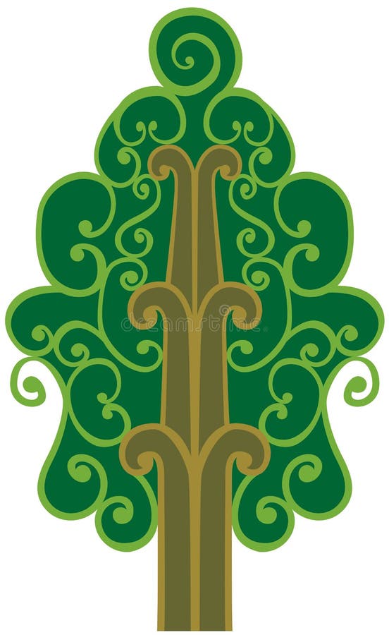 Small swirly abstract tree stock vector. Illustration of element - 32538477