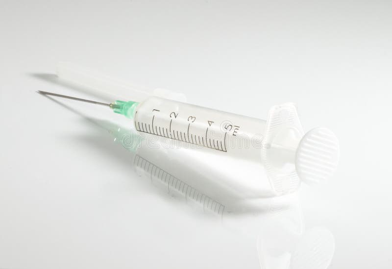 Small Syringe with a Sharp, Beveled Needle Used To Inject Medications ...