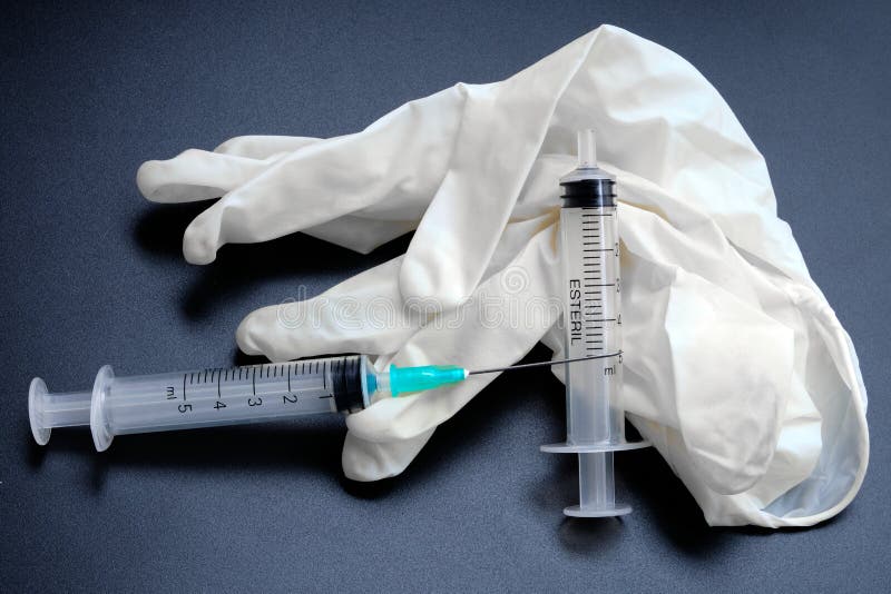 A Small Syringe into Which a Hollow, Sharp-pointed Bevel-cut Needle is ...