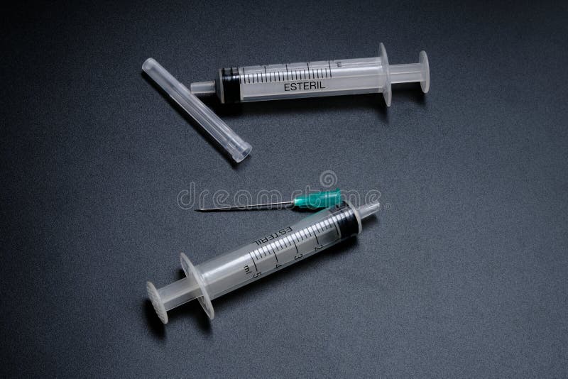A Small Syringe into Which a Hollow, Sharp-pointed Bevel-cut Needle is ...