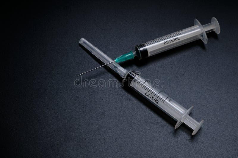 A Small Syringe into Which a Hollow, Sharp-pointed Bevel-cut Needle is ...