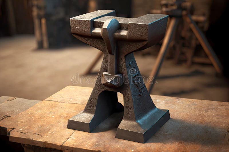 Small T-shaped Anvil Stands on Stand in Old Blacksmith Shop Stock ...