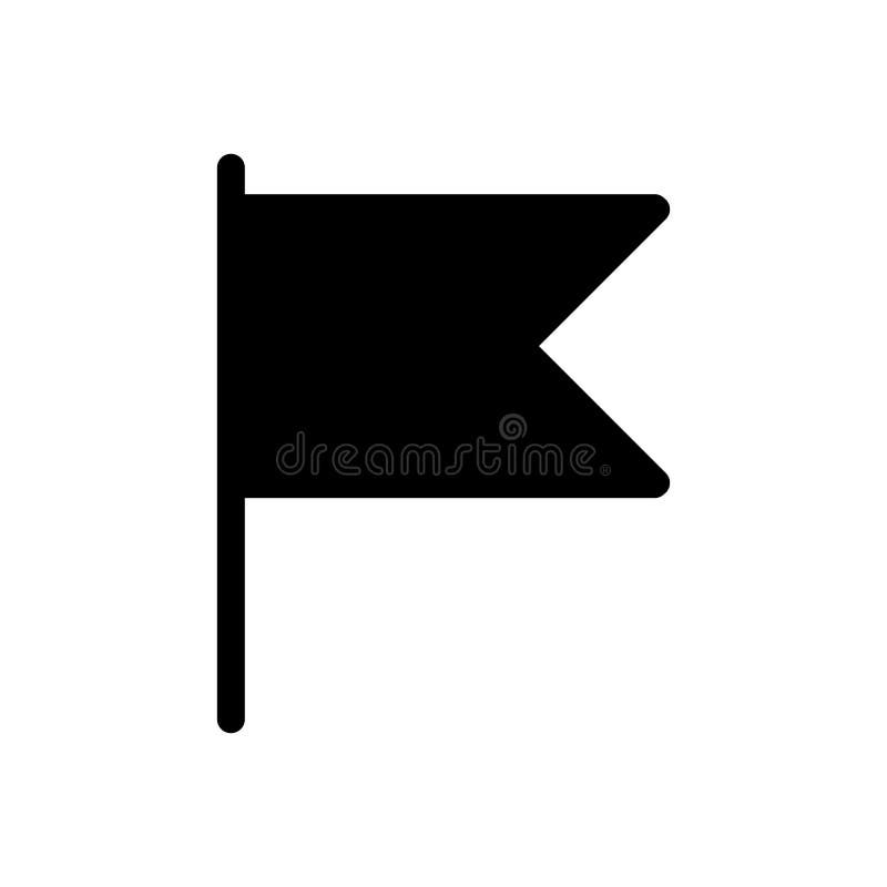 Small Table Flag Vector Icon. Black and White Desk Flag Illustration ...