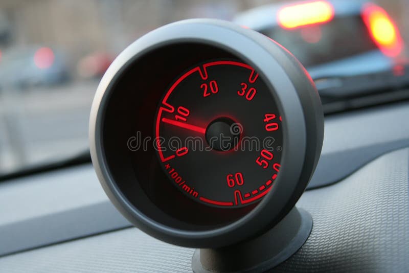 A small tachometer stock image. Image of dashboard, odometer - 5674887