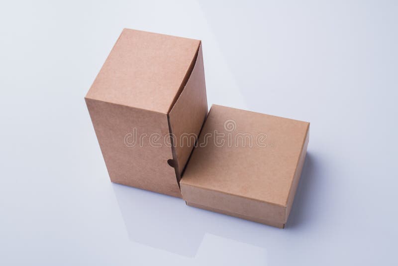 Two Different Cardboard Boxes Isolated on White. Stock Image - Image of ...